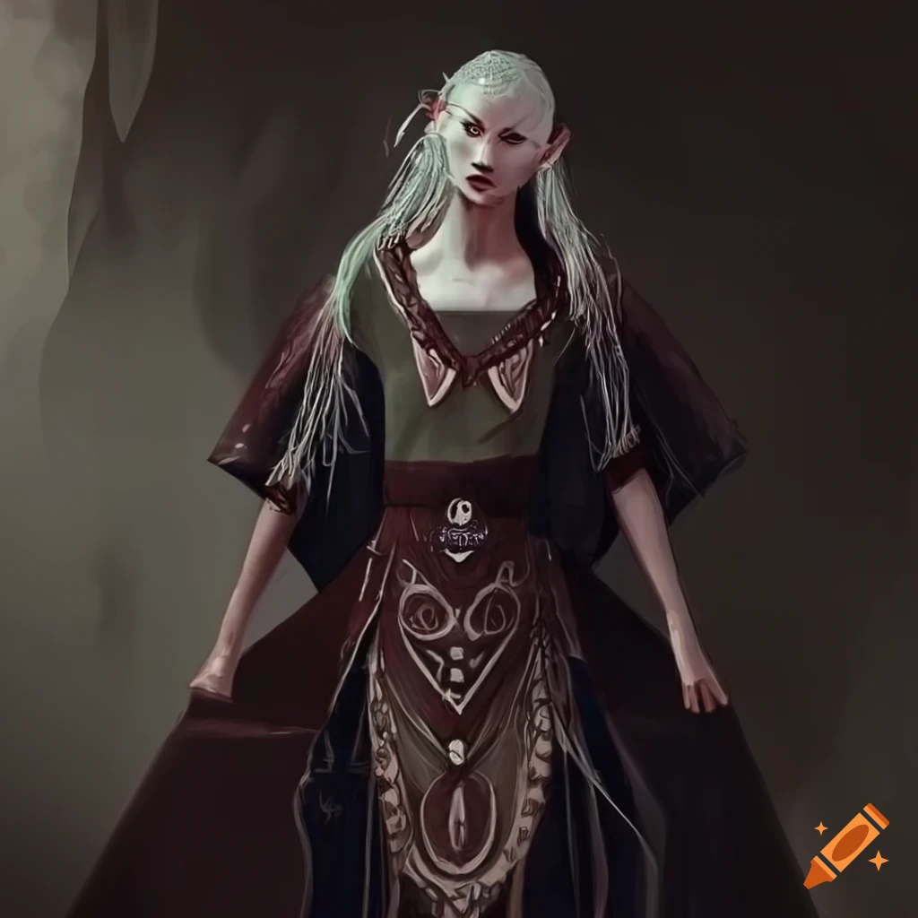 Dark fantasy aesthetic blending elven tribal and modern Japanese ...