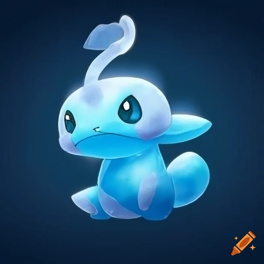Ice type starter Pokémon with ice crystal and sea anemone features on ...