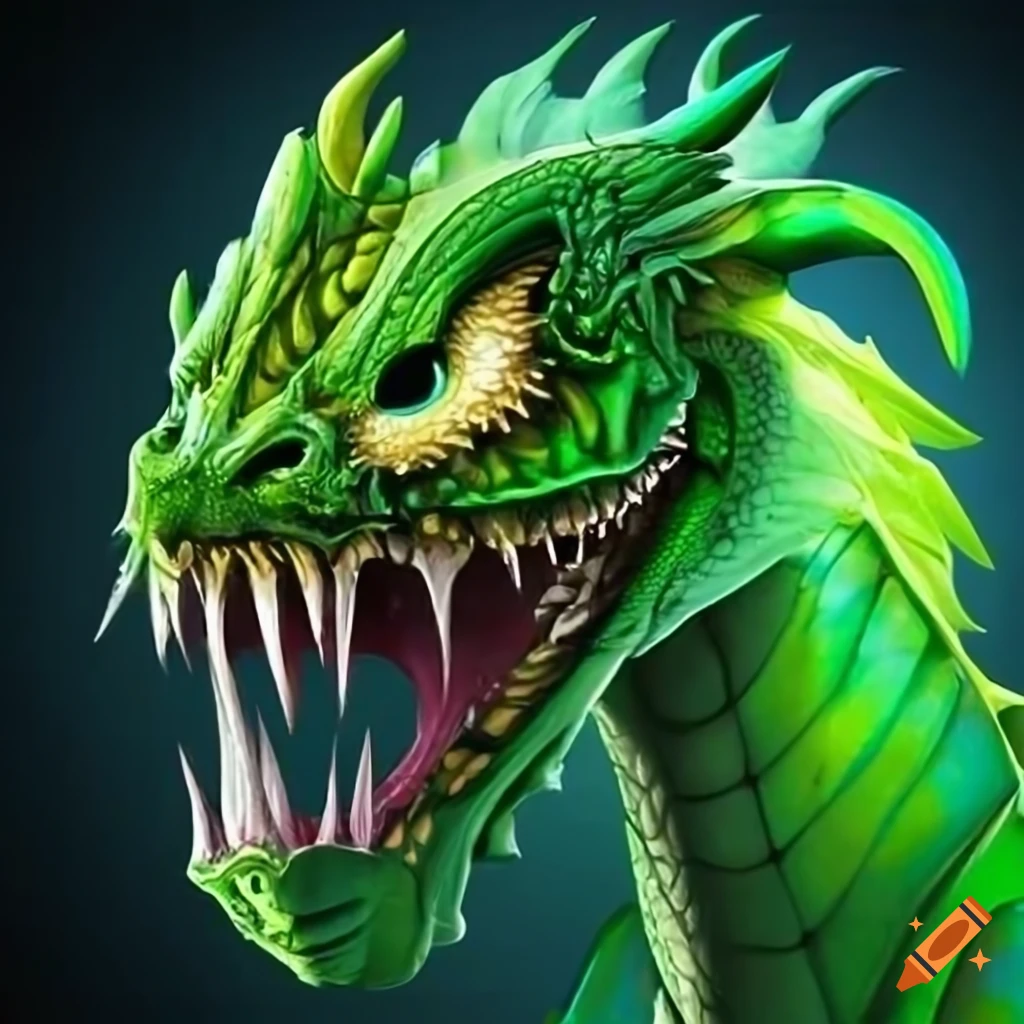 Green dragon on Craiyon