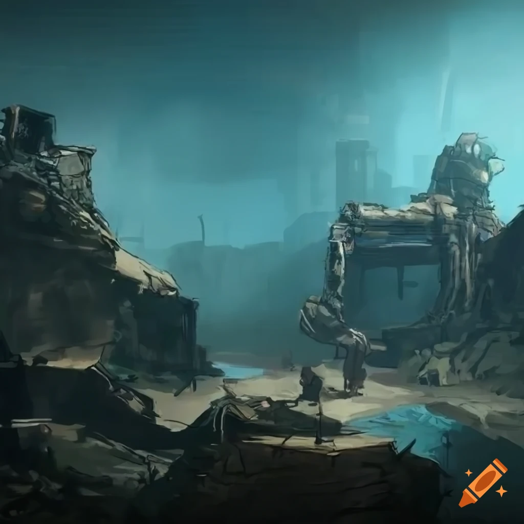 Borderlands landscape diorama environmental concept level design mad ...