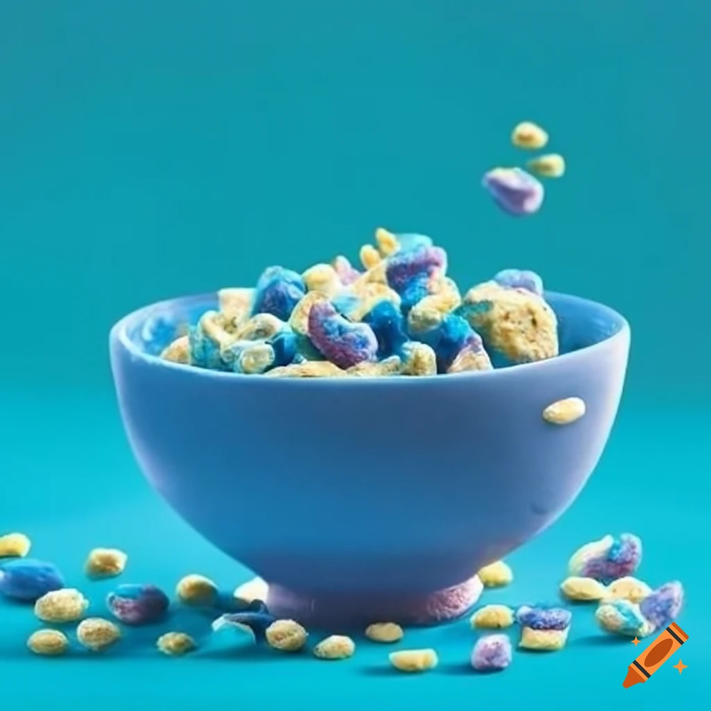 Blue flowers cereal on Craiyon