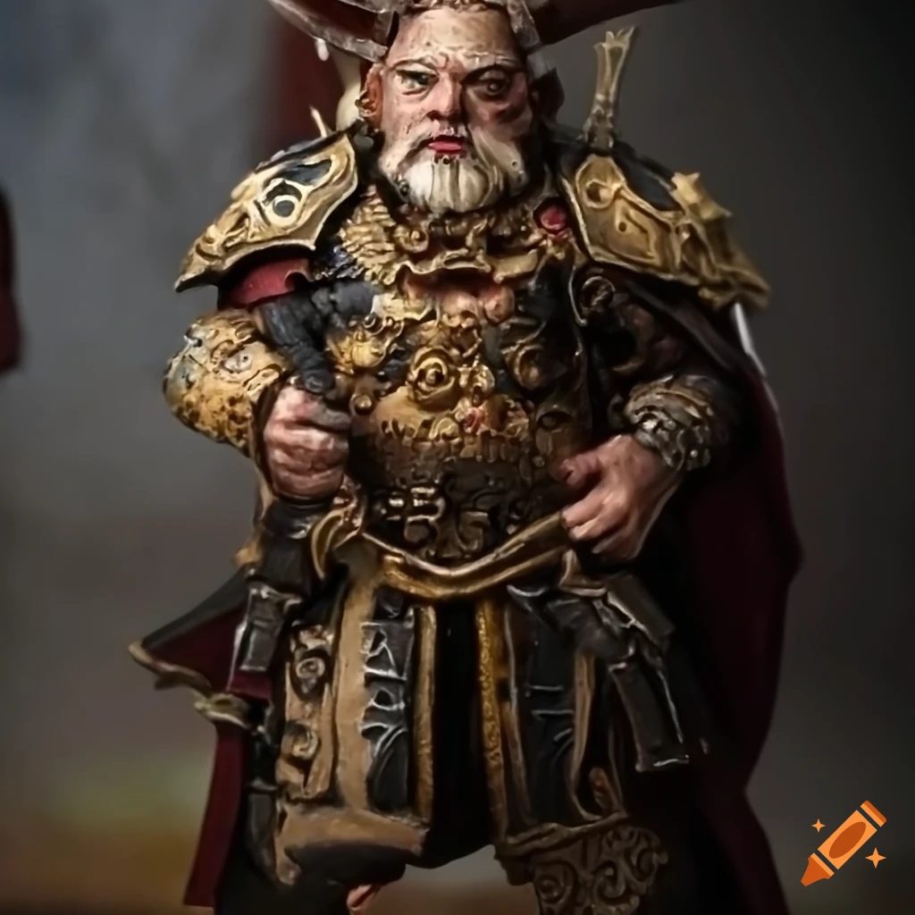 Imposing regal and armed Asian dwarf character from Warhammer fantasy ...
