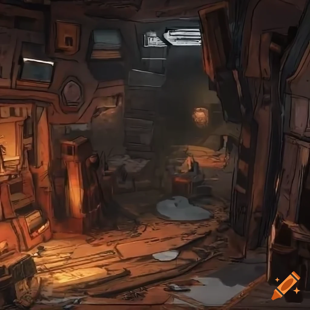 Diorama of a borderlands landscape with various environmental concepts ...