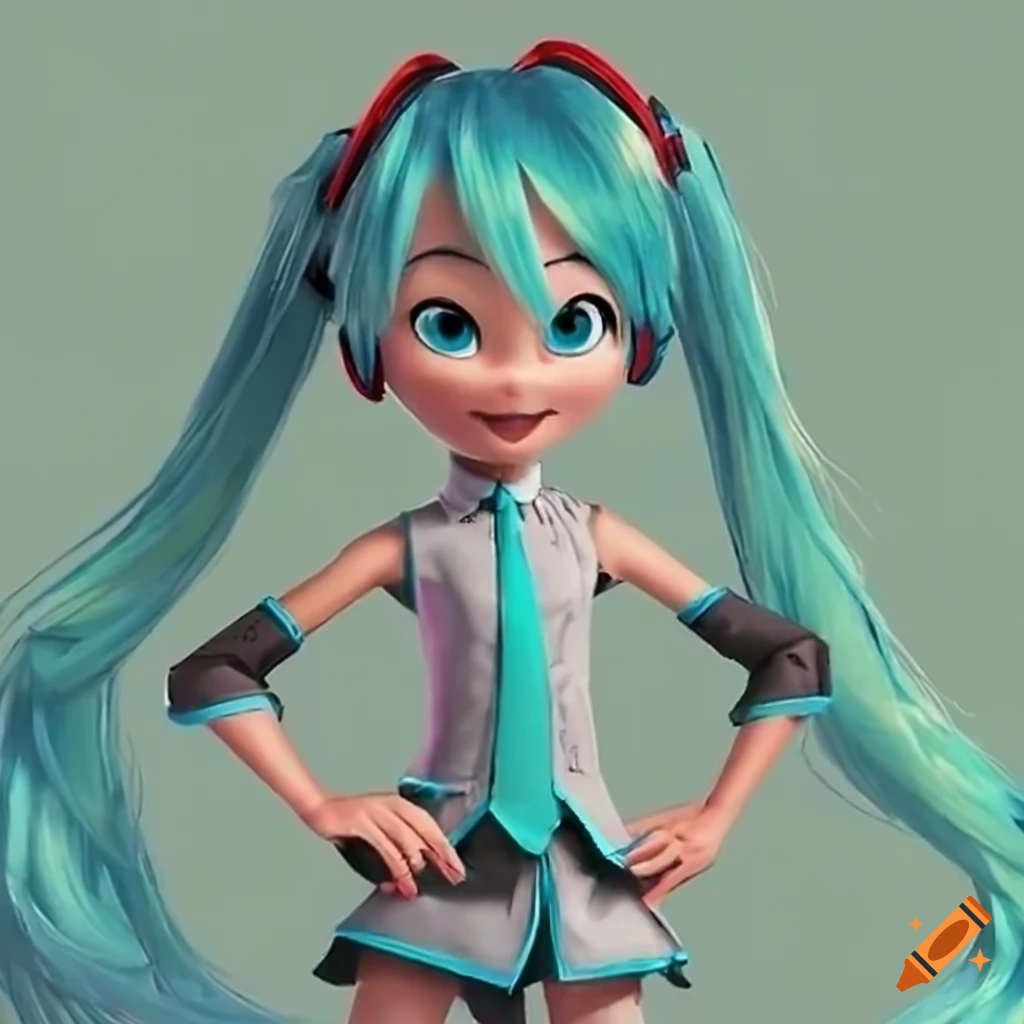 Hatsune miku featured in a pixar movie on Craiyon