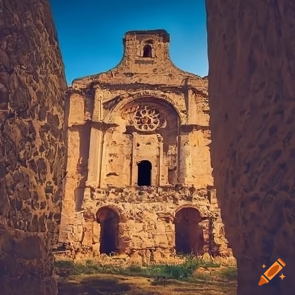 Unique fantasy spanish stone ruin building resembling a cathedral in ...
