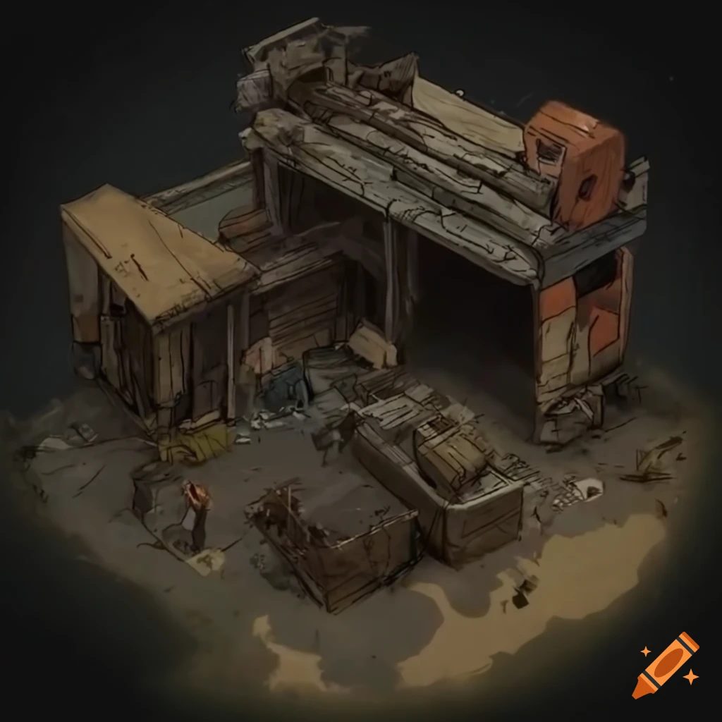 Borderlands landscape diorama on Craiyon