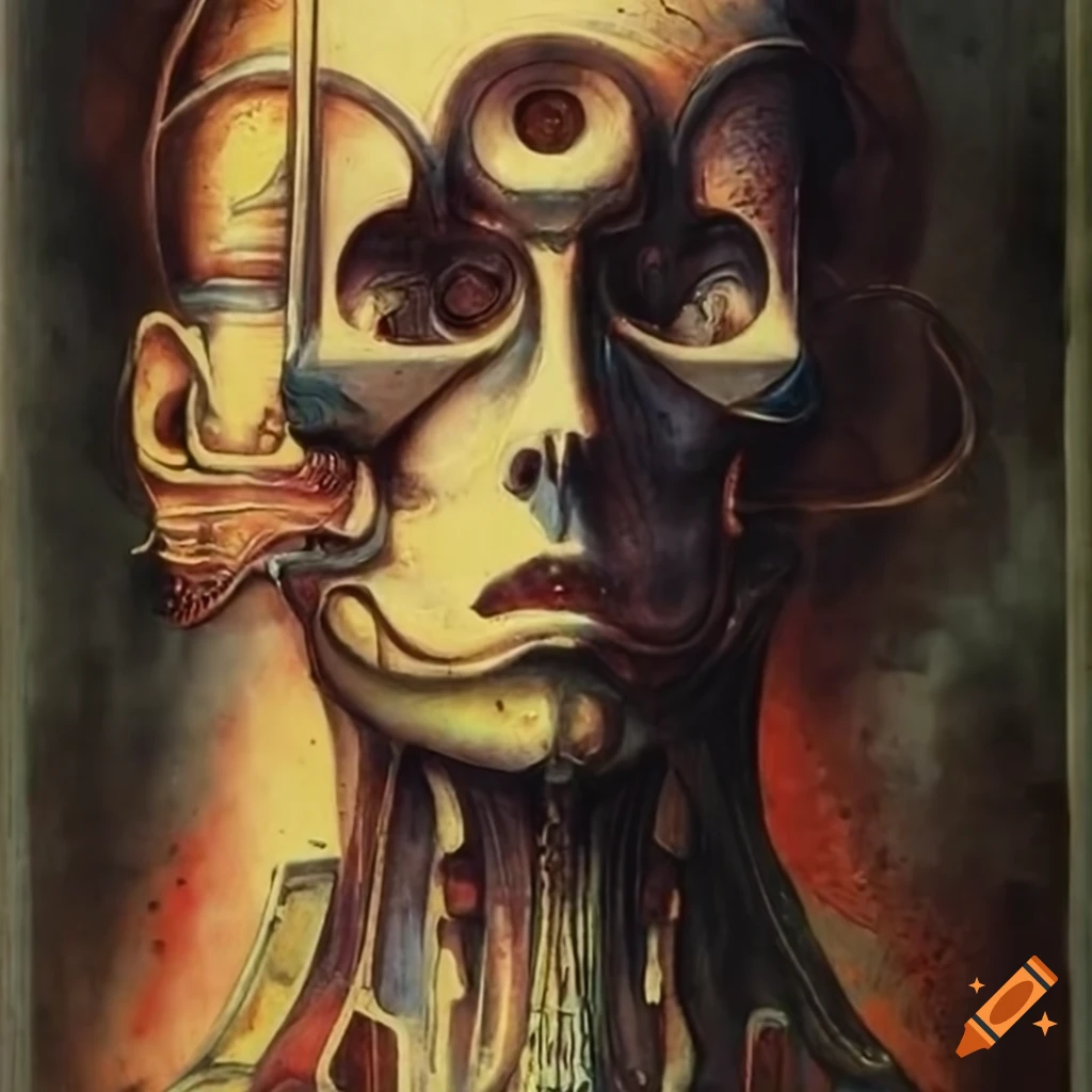 Dark and eerie artwork by h.r. giger with humanoid figures composed of ...