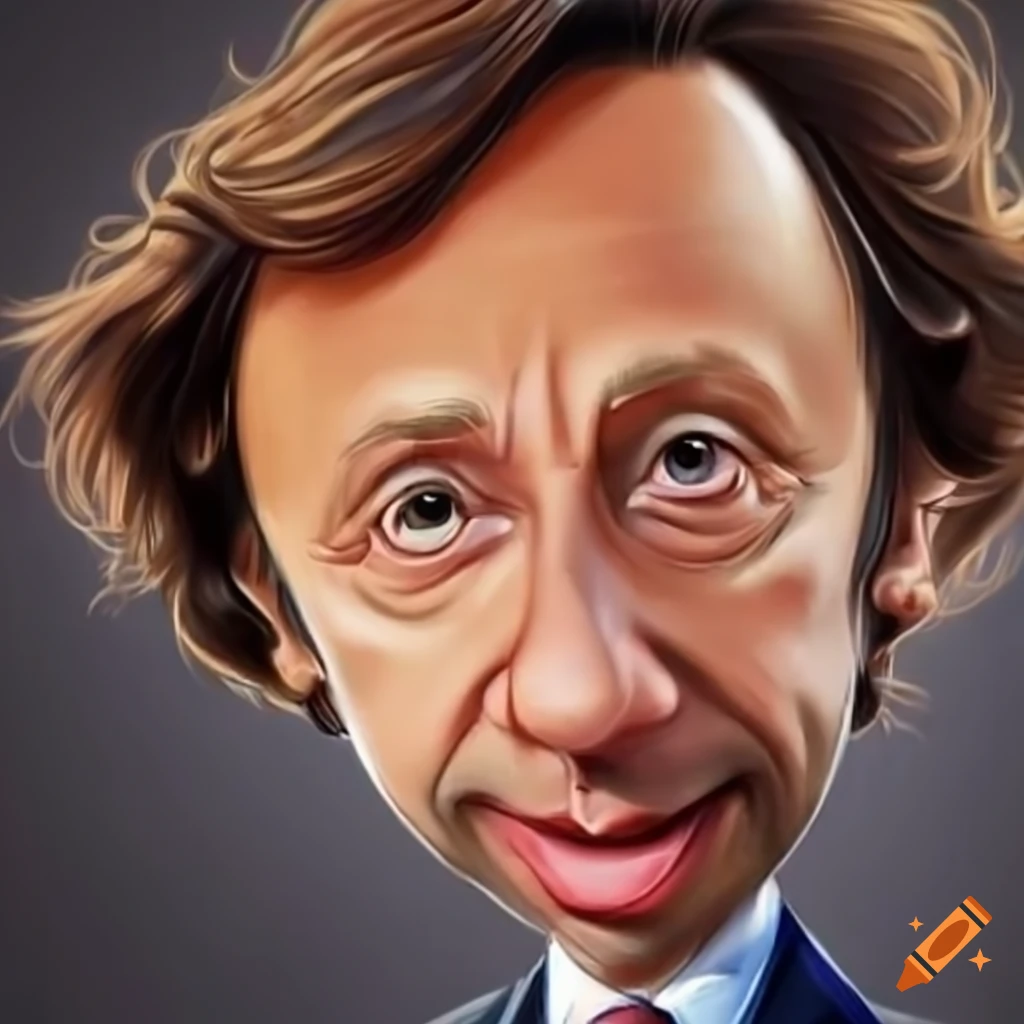 Caricature of Stéphane Berne with question marks on Craiyon