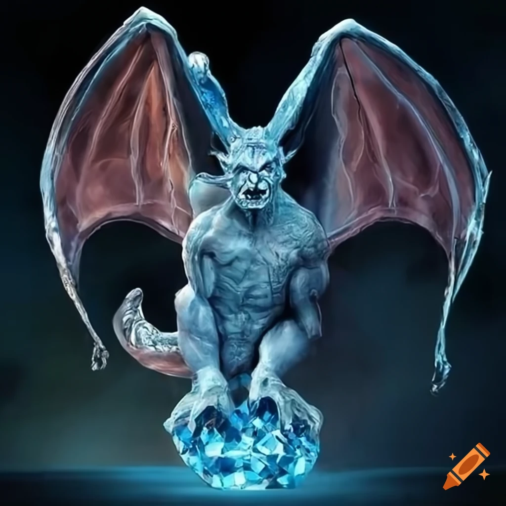 Crystal gargoyle on Craiyon