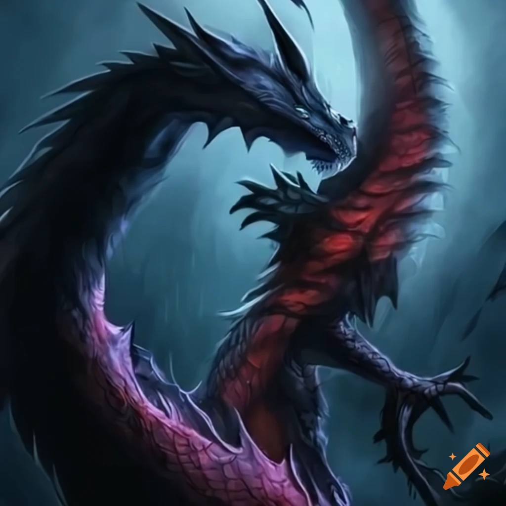 Wolf-like dragon creature on Craiyon