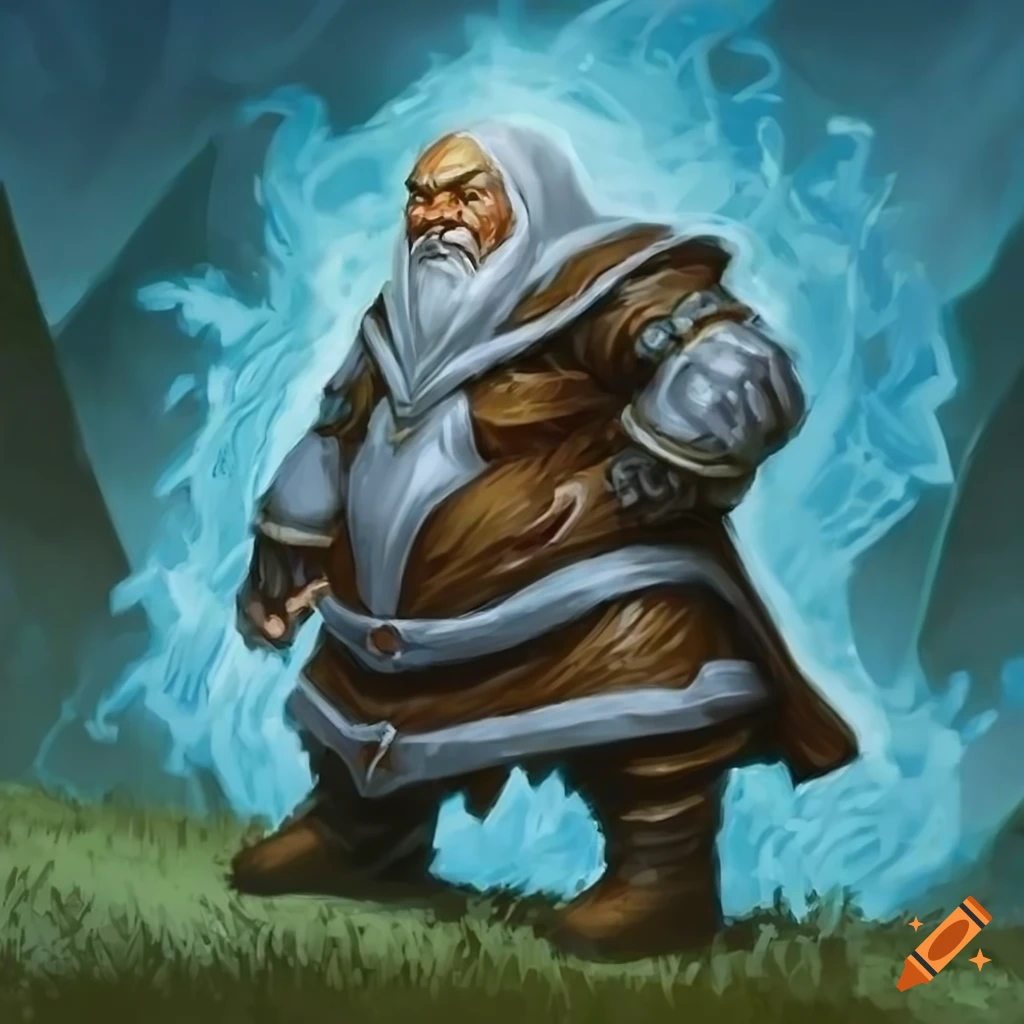 Dwarf male wizard with long white beard in ornate robes for Magic the ...