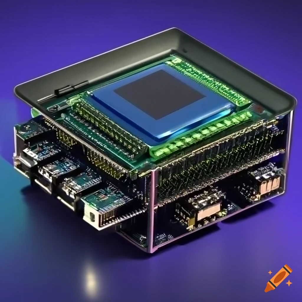 Raspberry Pi in a dark and shiny setting with purple and blue hues on ...