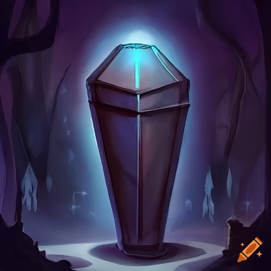 Glass coffin in a fantasy art style on Craiyon