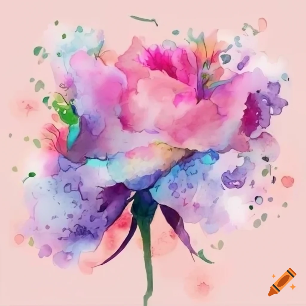 Spring blooming flowers in watercolor style for sublimation design on ...