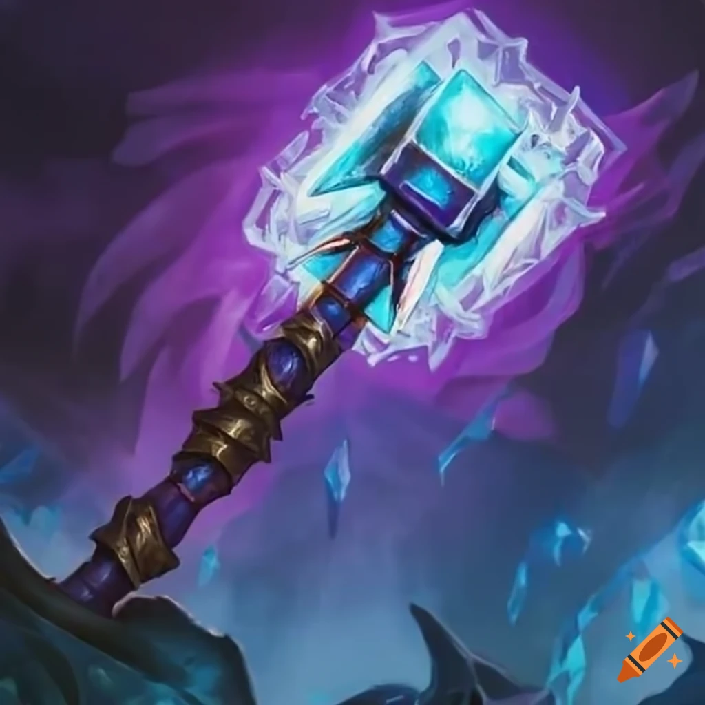 Crystal hammer with spiked tip and arcane aura from Magic the Gathering ...