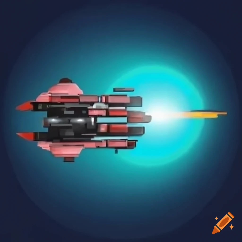 Sci-fi spaceship with friendly color scheme for new colonists on Craiyon