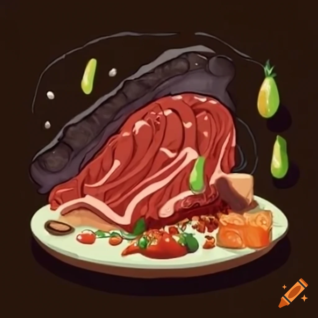 Fantasy feast with Kelpie meat and Aquatic vegetables on Craiyon