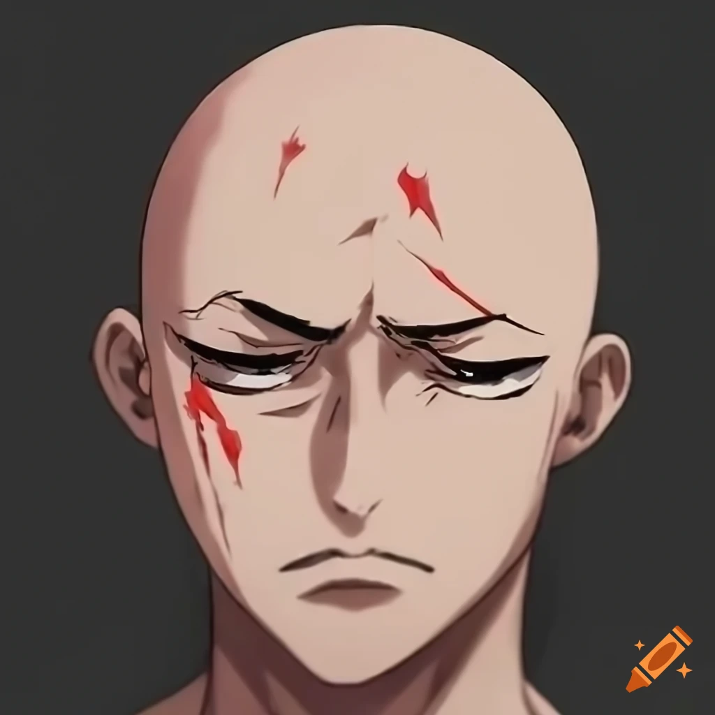 Bald Man Expressing Emotions While Watching Anime On Craiyon