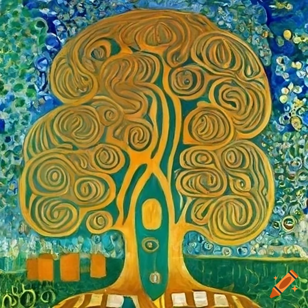Tree of life inspired by gustav klimt on Craiyon