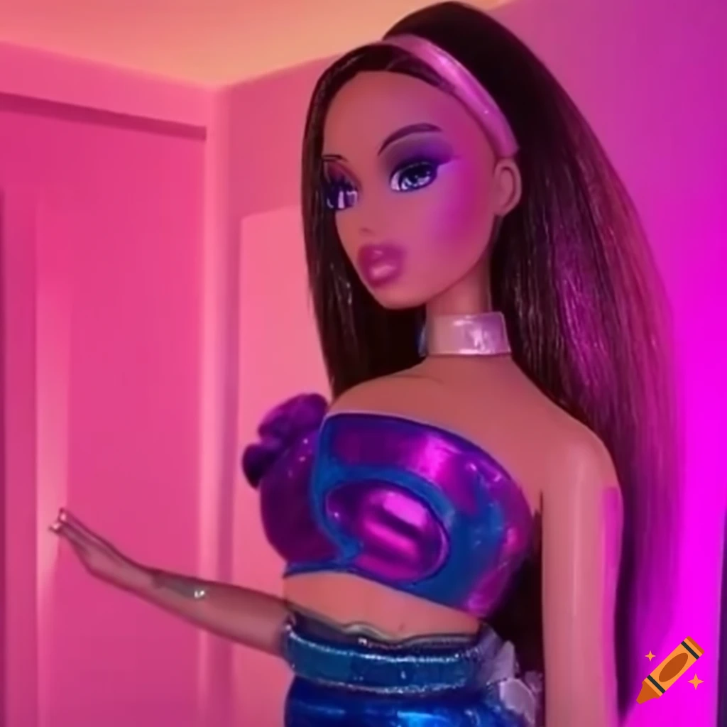Baddie Doll In A Bubblegum Pop Diva Costume With Neon Barbie Vibes On