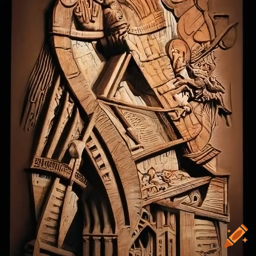 Adventure travel poster featuring sculpture stave carvings inspired by ...