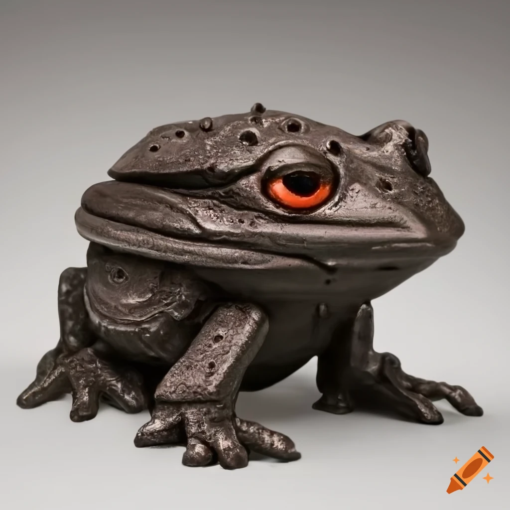 Cast iron clad toad mech on Craiyon