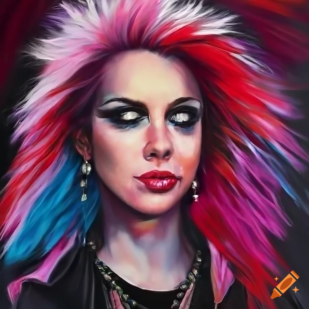 Lady rocker in a punk style on Craiyon