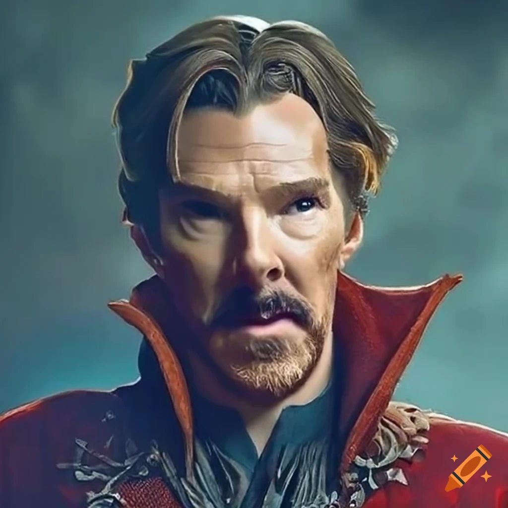 Benedict Cumberbatch as a medieval wizard resembling Dr. Strange on Craiyon