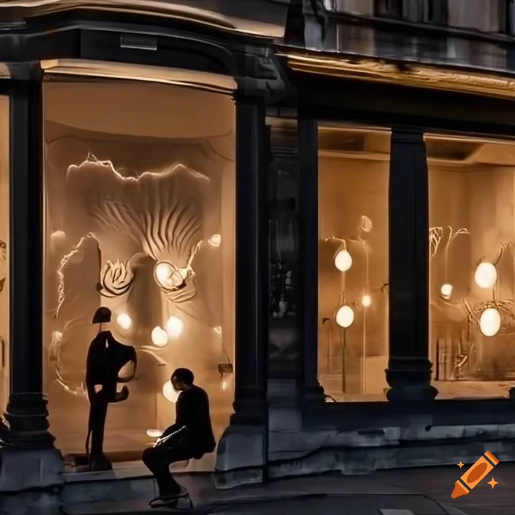Illuminate the future: designing a futuristic lamp store in lviv on Craiyon
