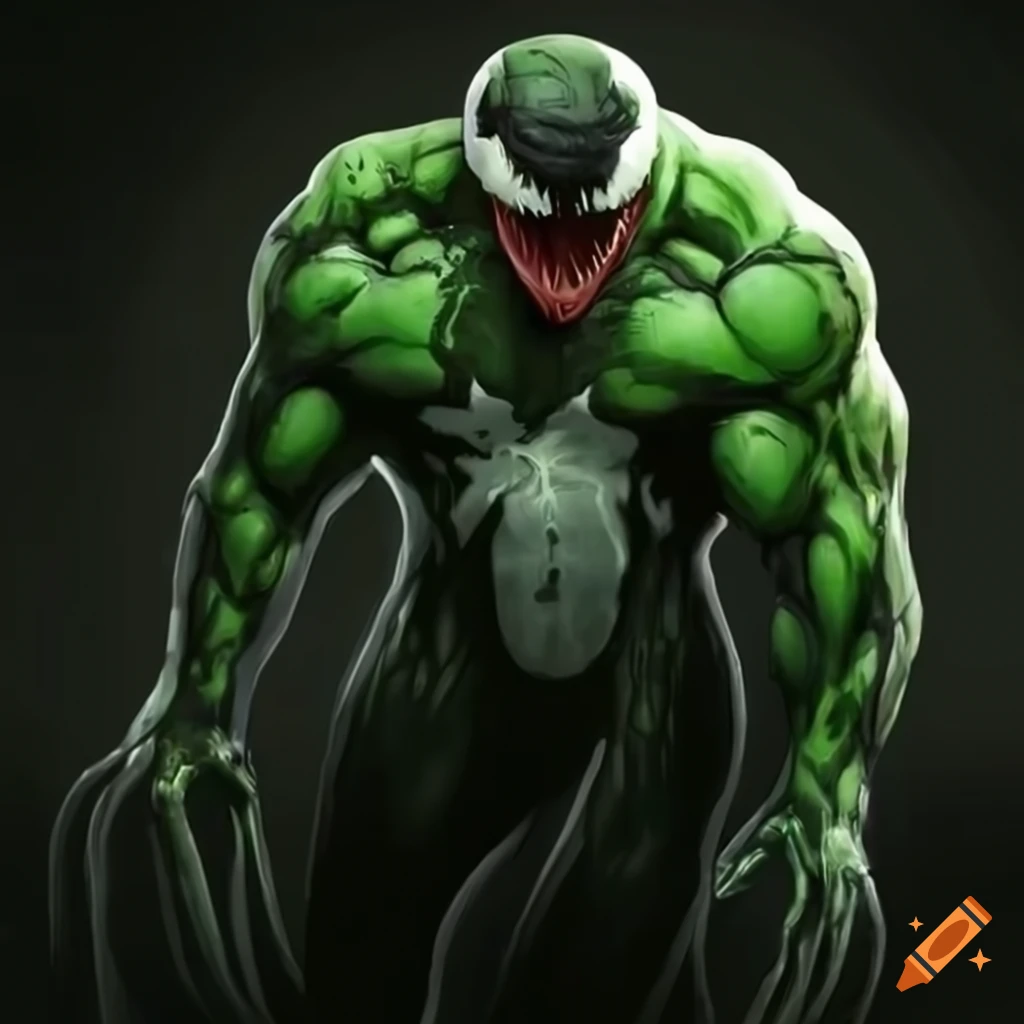 Green venom symbiote on Craiyon