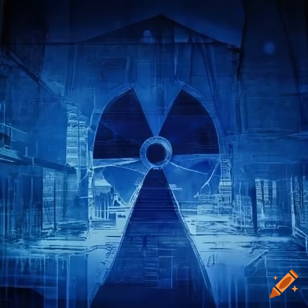 Blueprint of cherenkov radiation with a chernobyl constructivist design ...