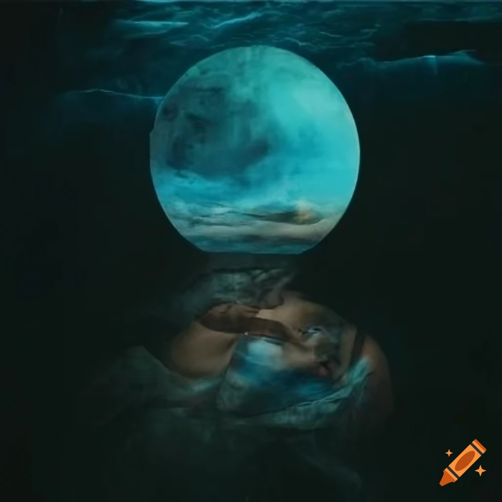 Esoteric collage portraying serene surface with unsettling hidden ...