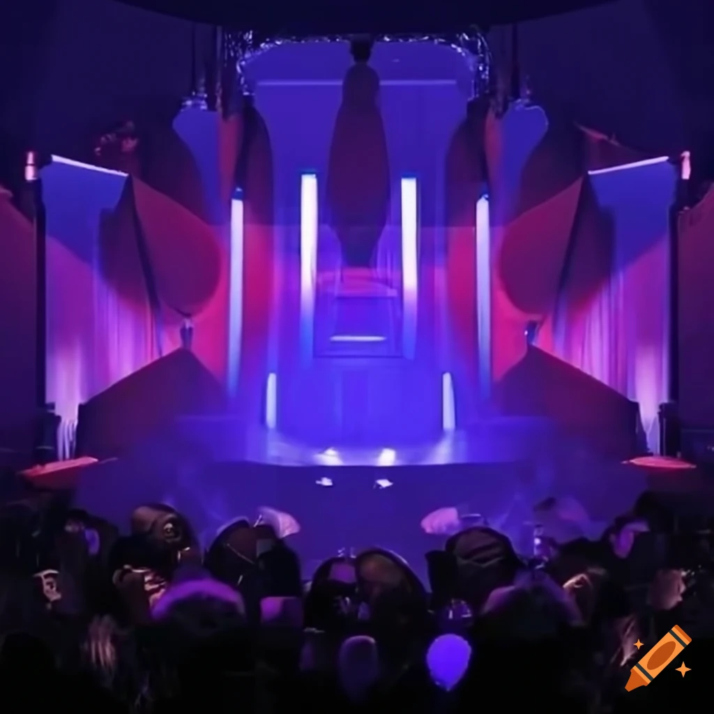 Nightclub audience and stage on Craiyon