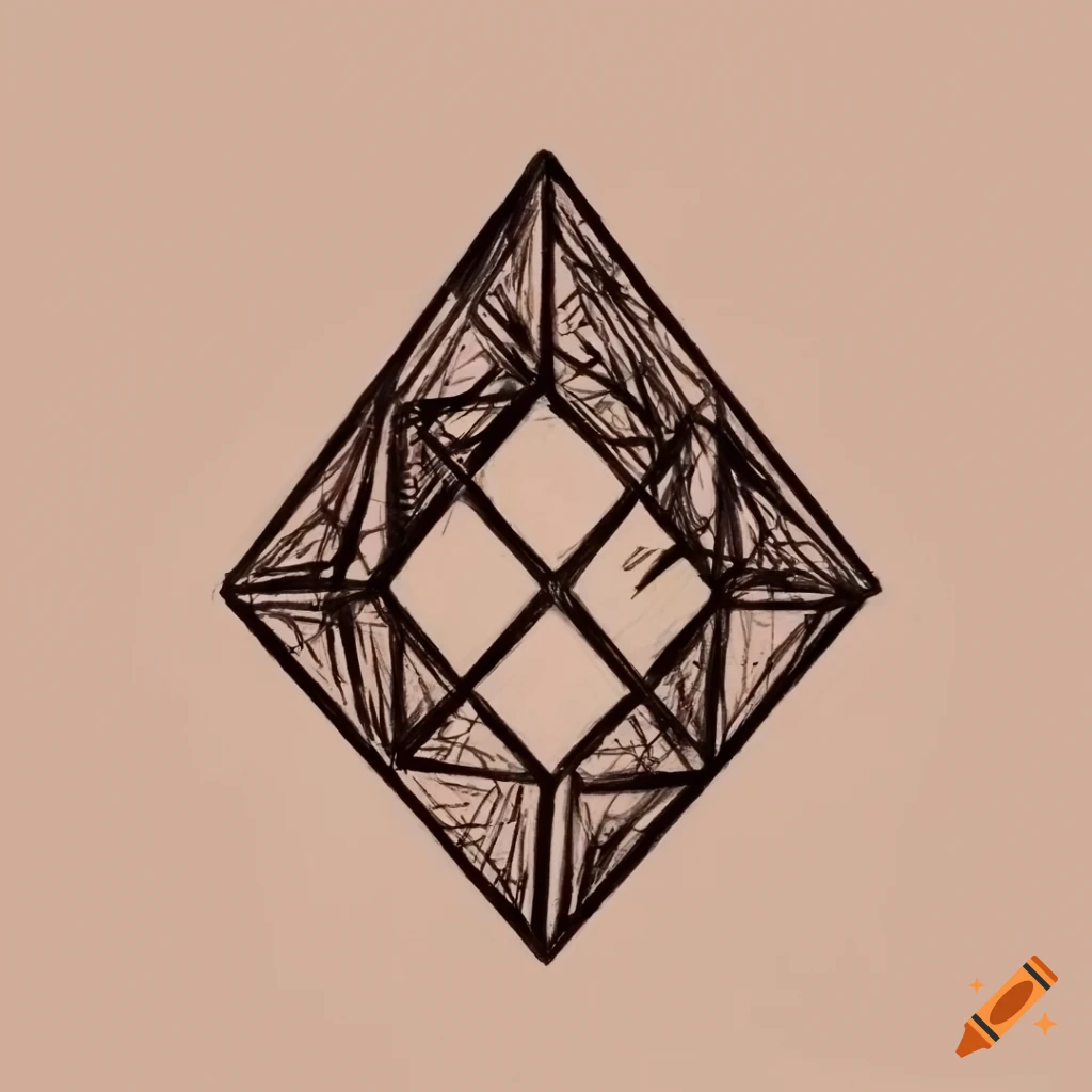 Simple ink drawing with architectural design and Illuminati symbol on ...