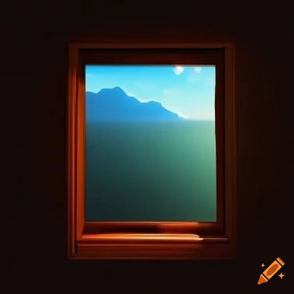 2d open window illustration on Craiyon