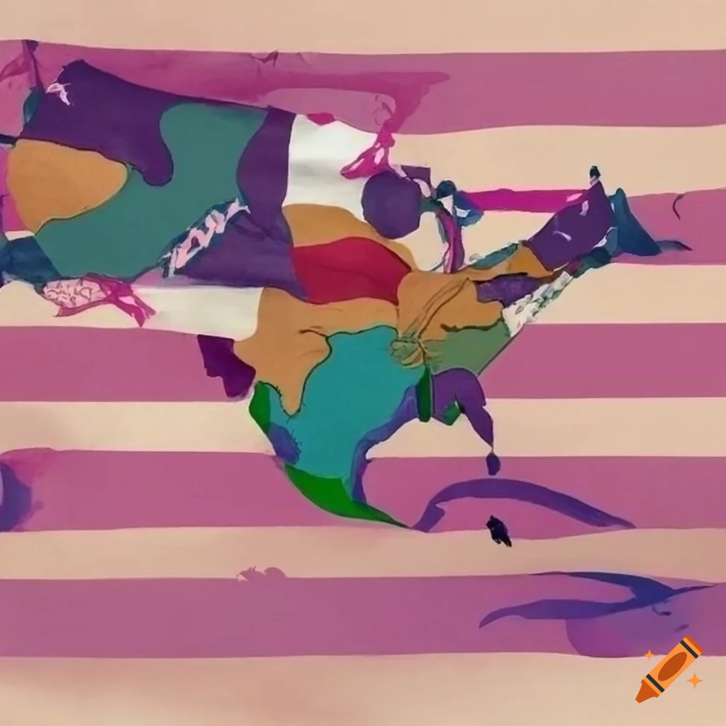 Colorful album flag representing women's suffrage movement in the USA ...