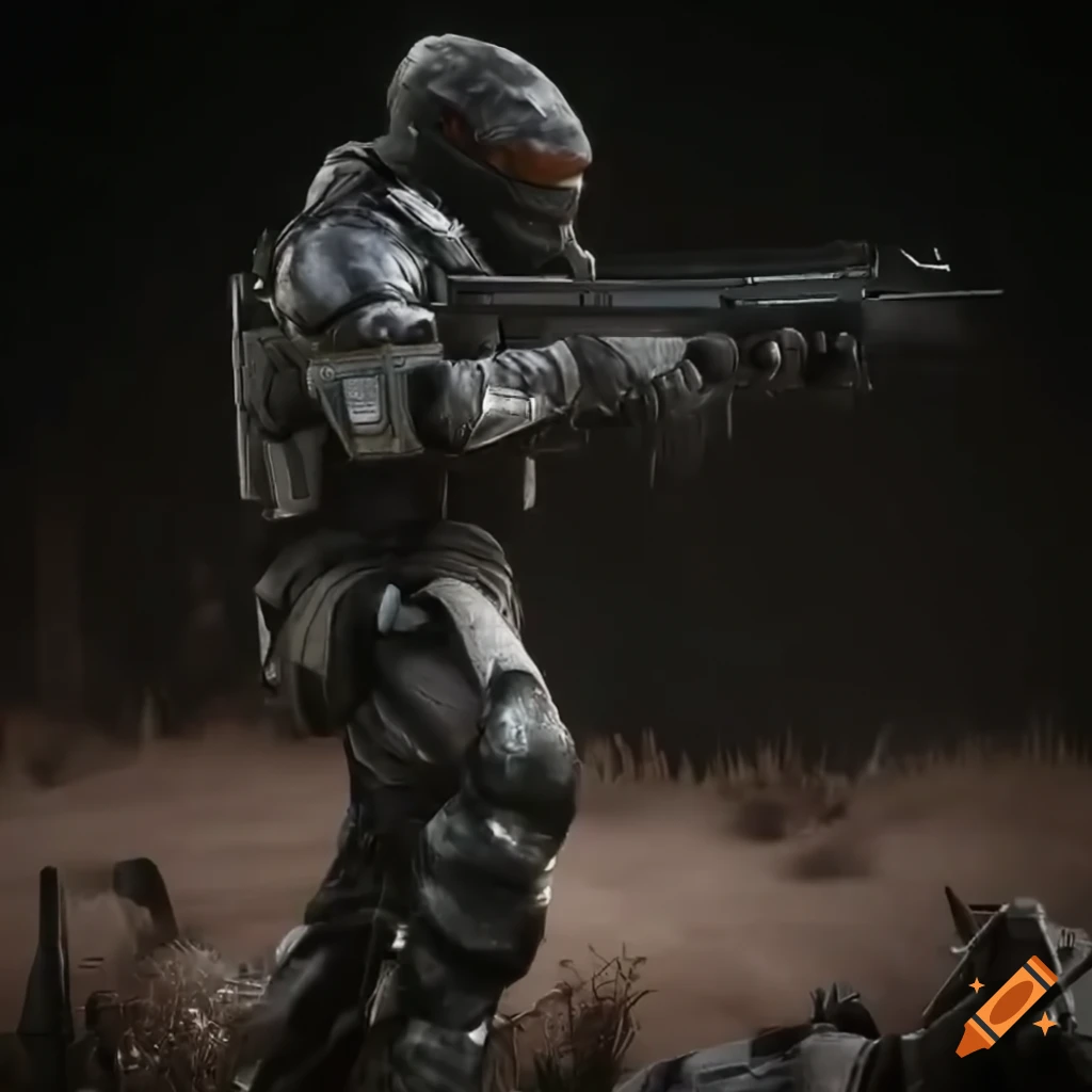 Sci-fi soldiers running on a fiery battlefield in unreal engine 5 on ...