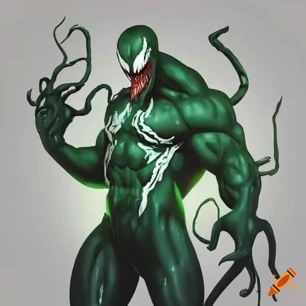 Green venom symbiote on Craiyon