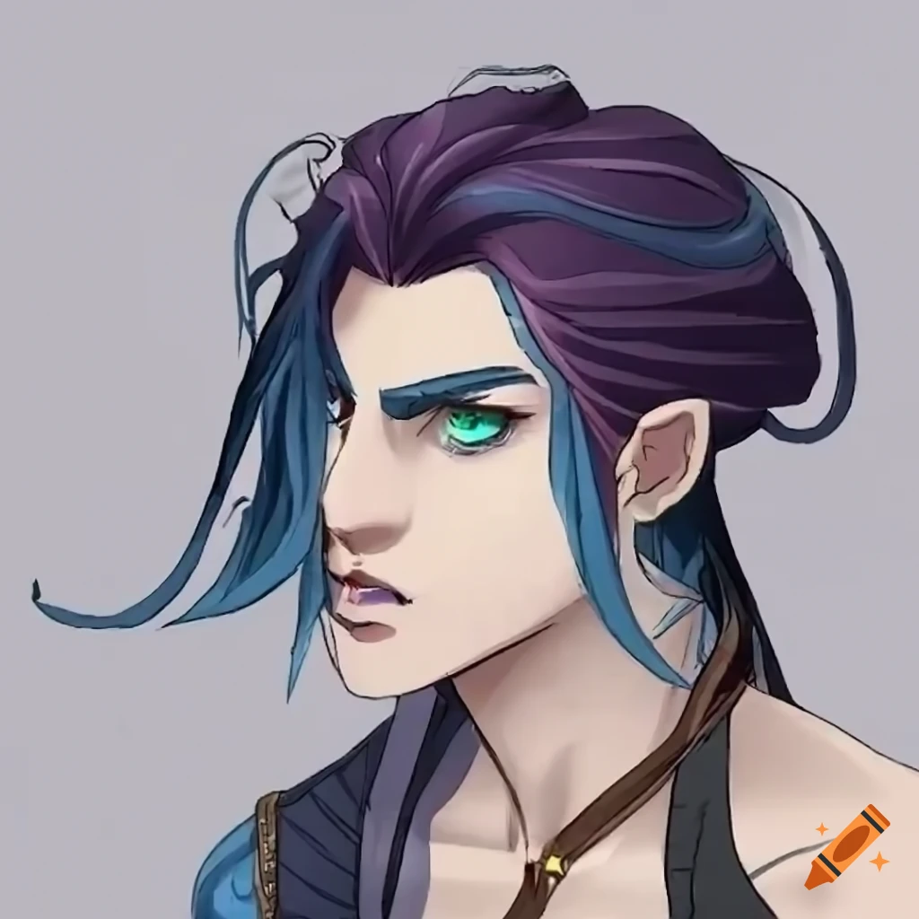 Male half-god character with unique wings, eyes, and hair in a fantasy ...