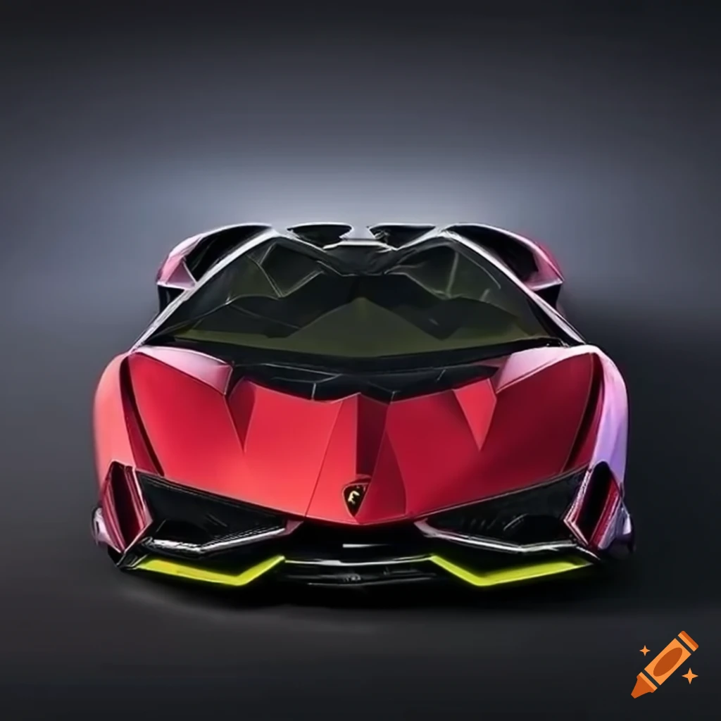 Artistic Lamborghini Vulgata supercar with dynamic angles on Craiyon