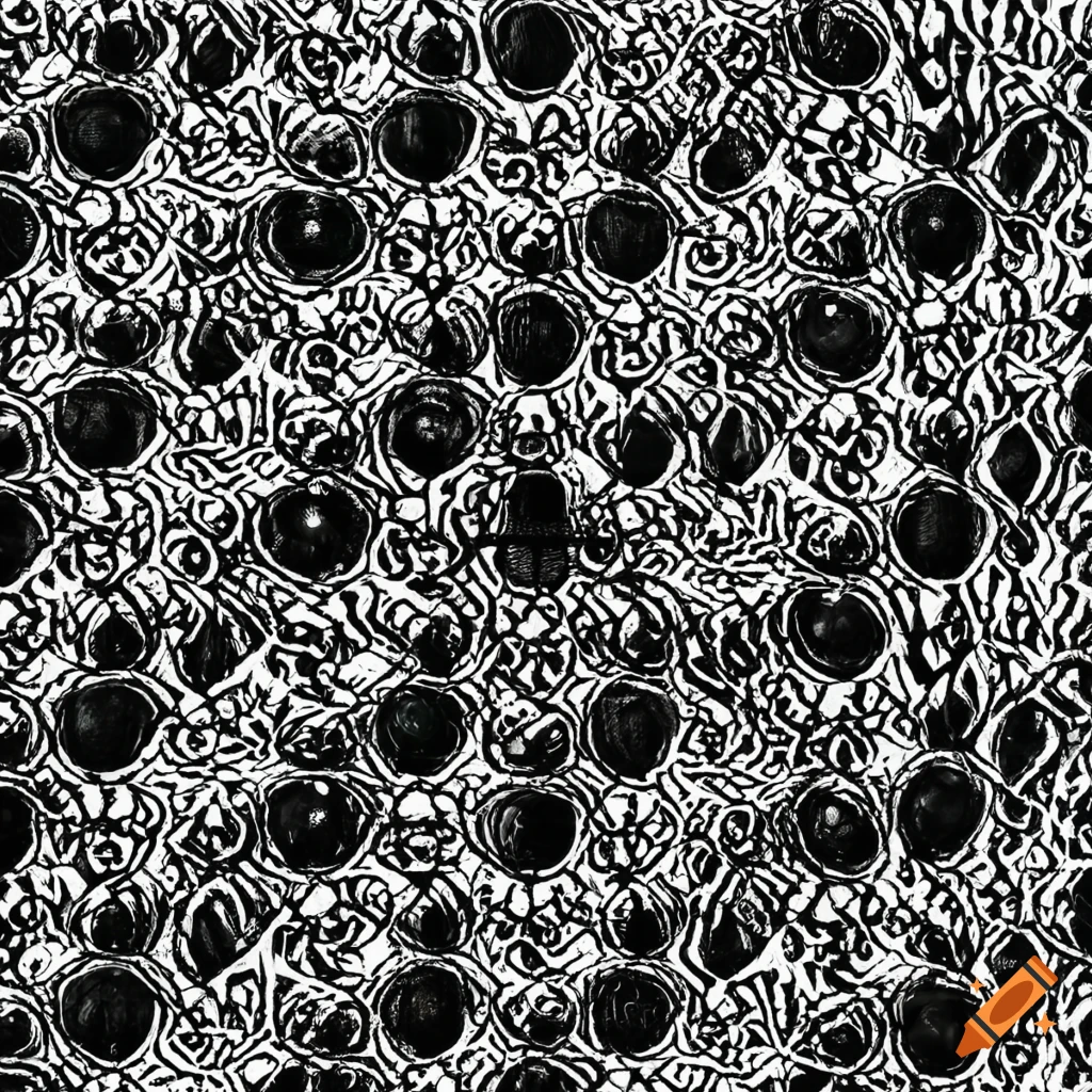 Monochrome spider eye pattern on Craiyon