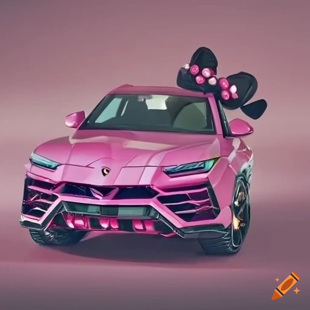 Pink lamborghini urus customized with minnie mouse theme on Craiyon