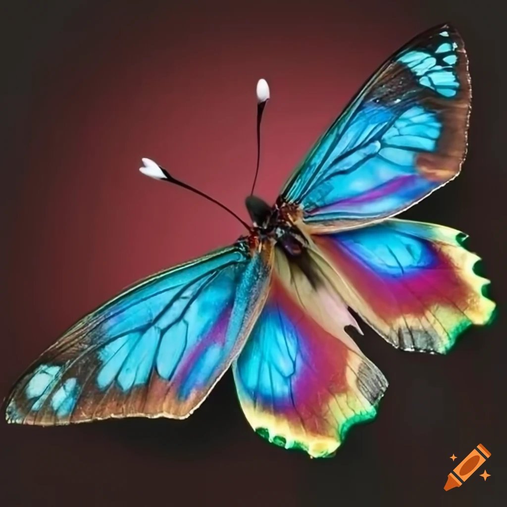 Aztec butterfly with stunning colors in a light photo lab setting on ...