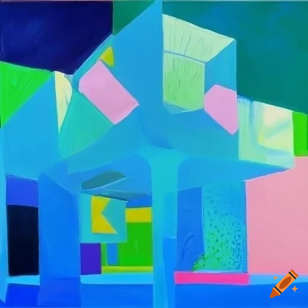 Four-dimensional spatial structure painting in analytical cubism style ...