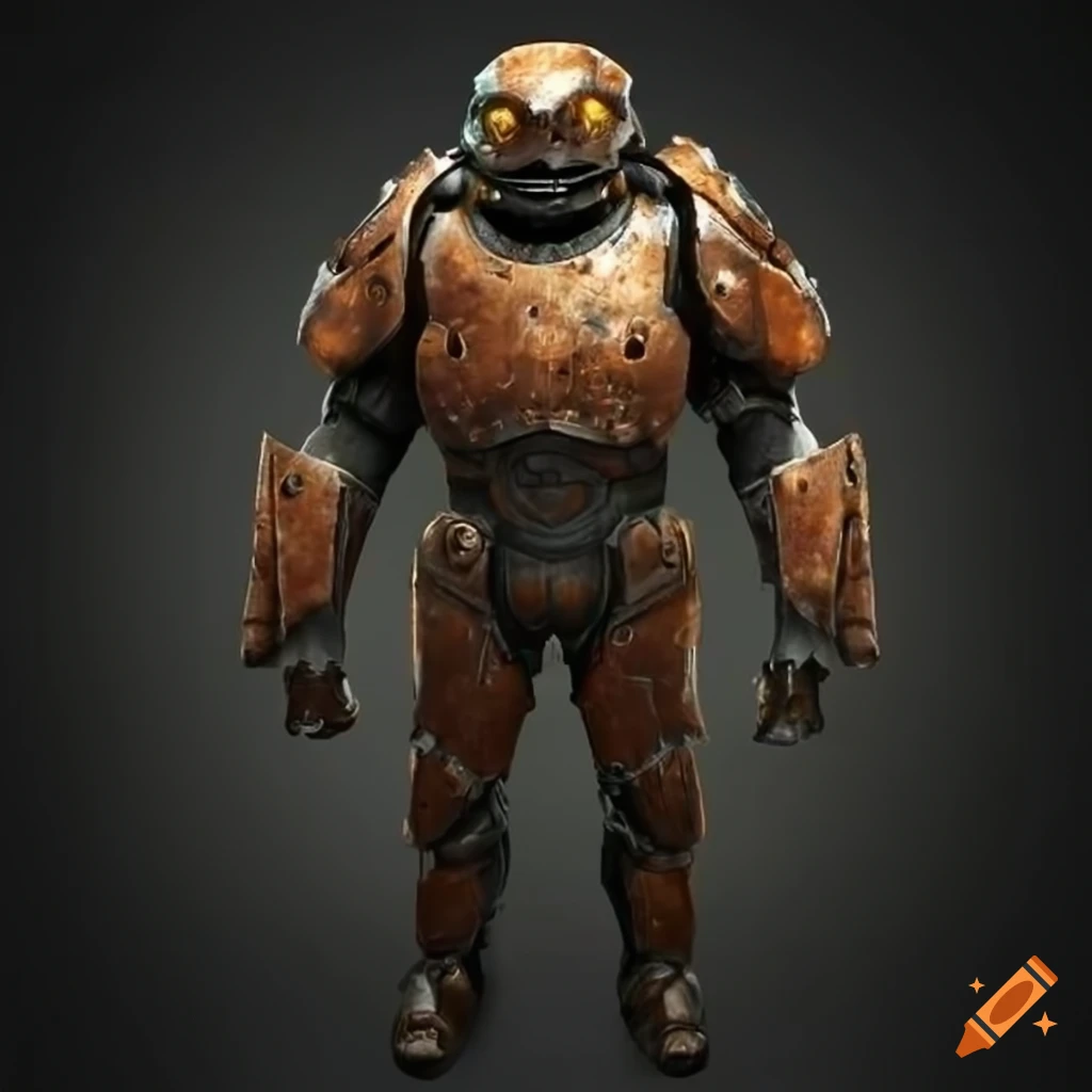 Space pirates in old battle sci-fi armor standing shoulder to shoulder ...