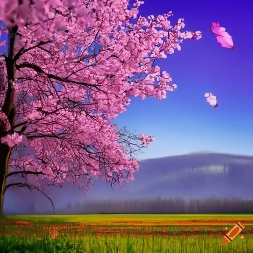 Spring landscape view on Craiyon