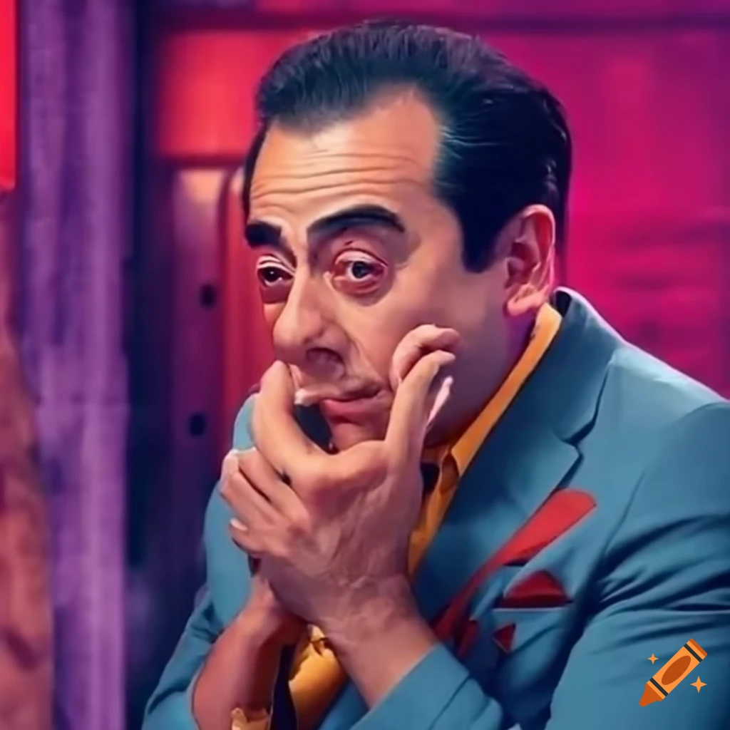 Adal Ramones looking surprised on the set of Otro Rollo on Craiyon