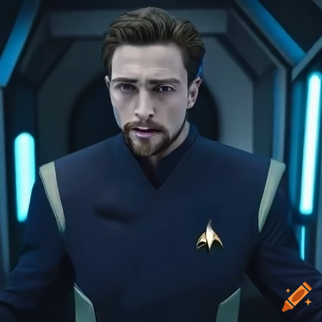 Aaron Taylor-Johnson as young Captain Picard in futuristic attire on ...