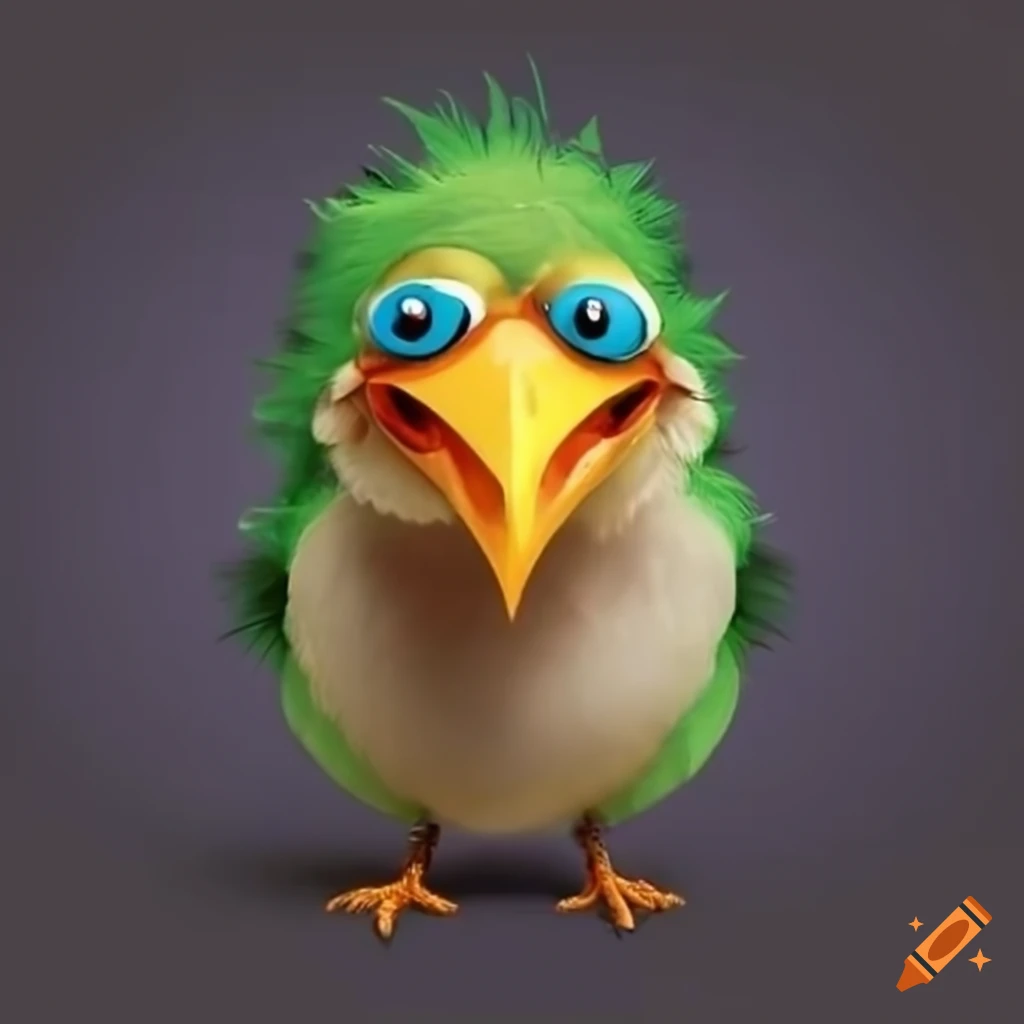 Funny bird with teeth on Craiyon