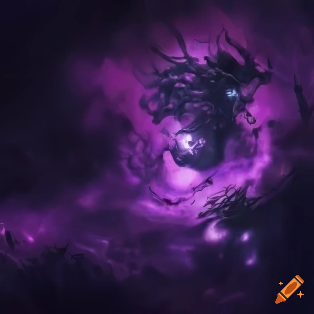 Dark endless void with purple stars on Craiyon